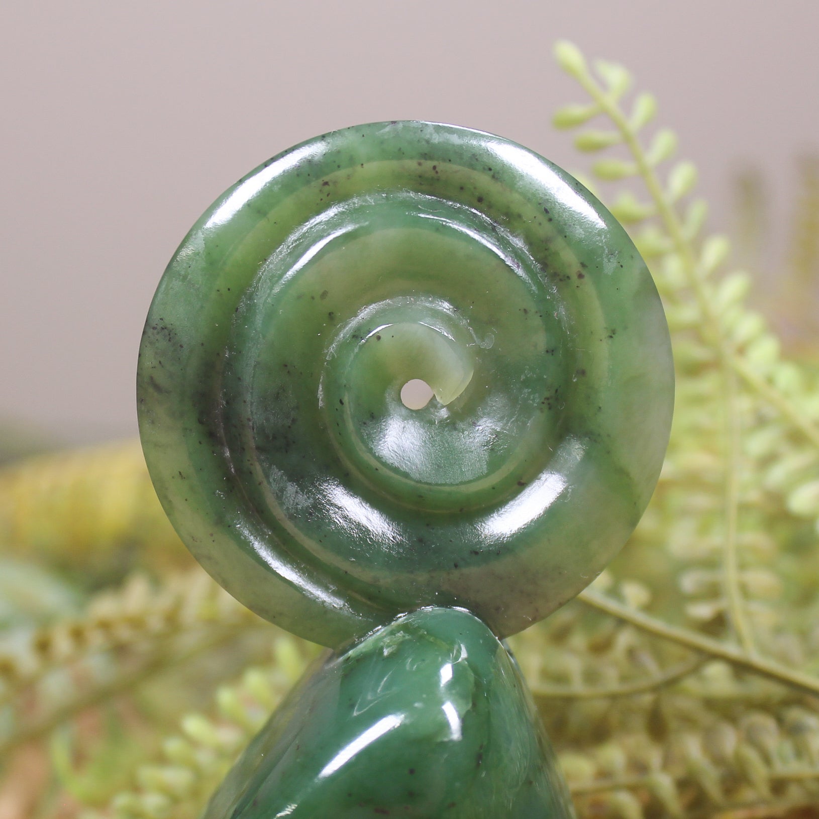 NZ Greenstone Koru Sculpture (BT256) Hapopo Pounamu – Greenstone Shop