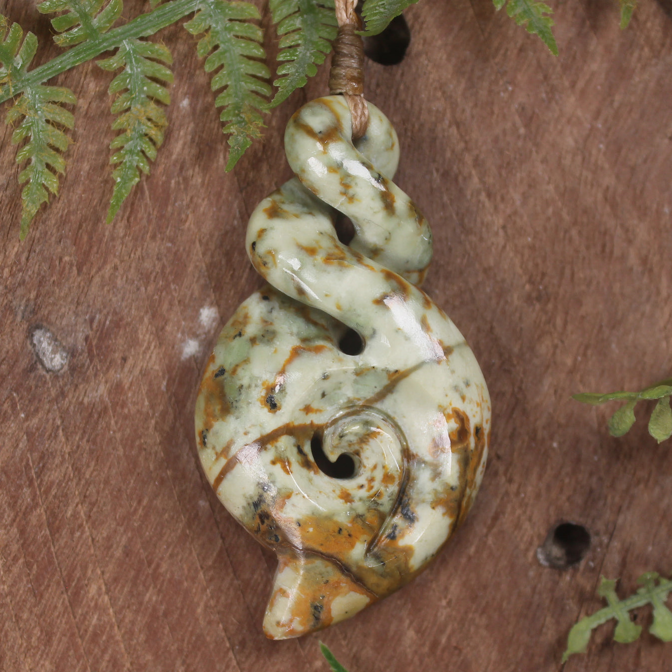NZ Greenstone Medium Koru Twist Pendant (BP554) Flower Jade Pounamu ...