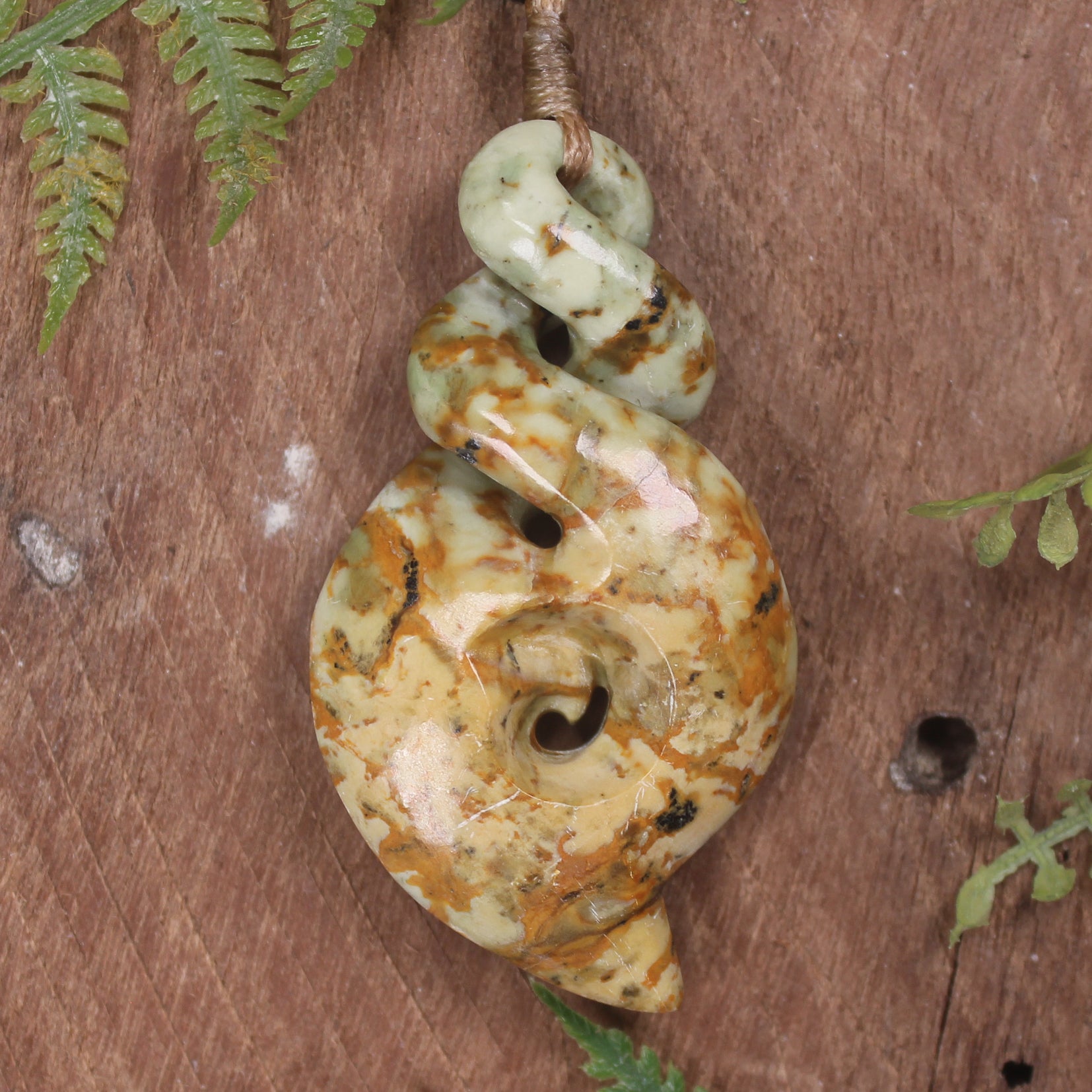 NZ Greenstone Medium Koru Twist Pendant (BP554) Flower Jade Pounamu ...