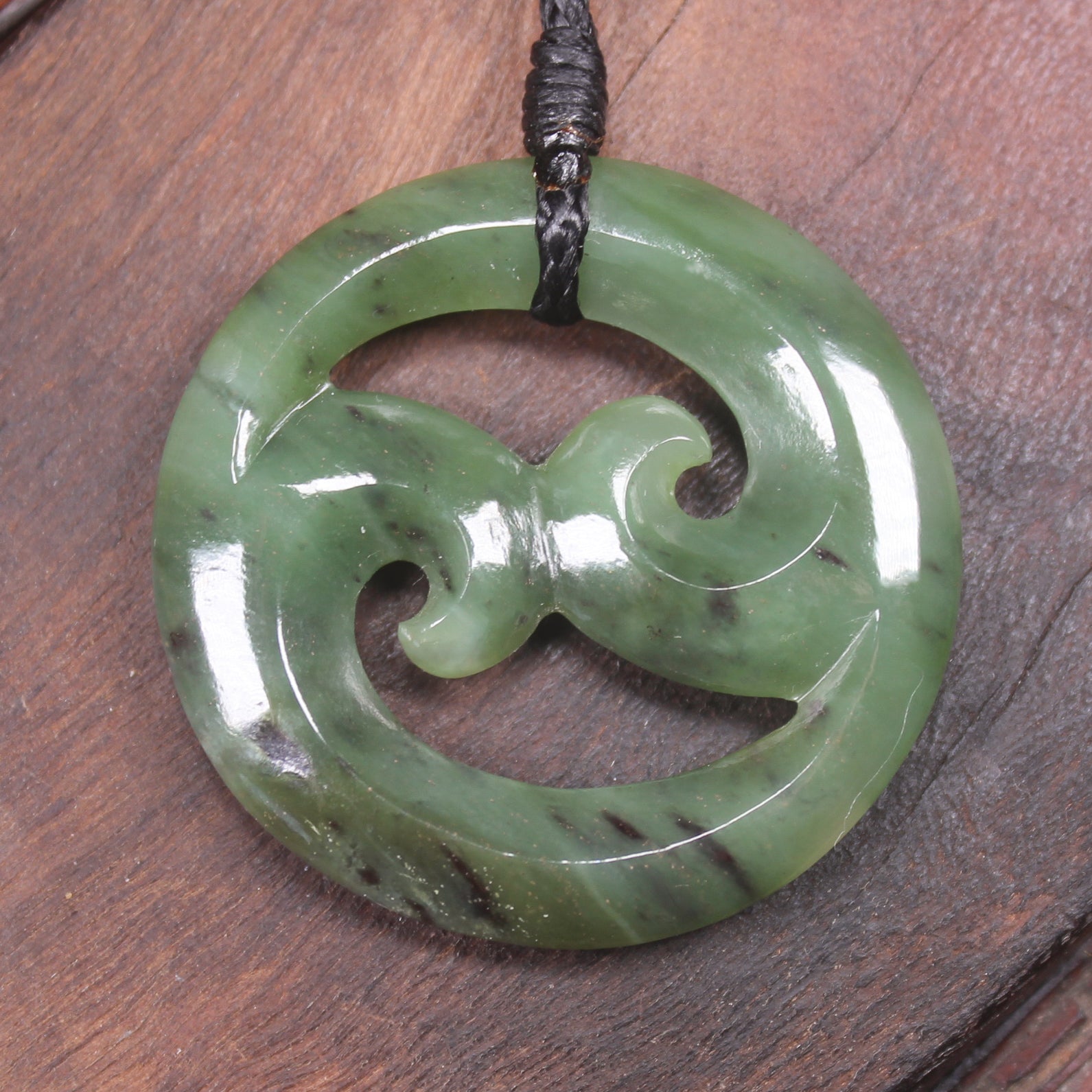 NZ Greenstone Medium Koru Pendant (BN674) Hapopo Pounamu – Greenstone Shop