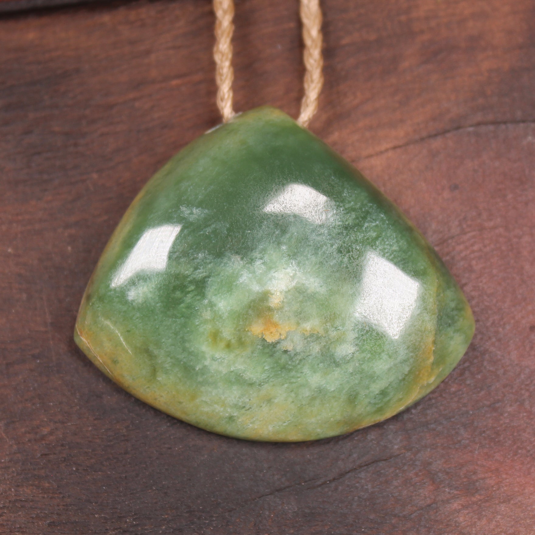 NZ Greenstone Pipi Shell Pendant (BP743) Flower Jade Pounamu ...