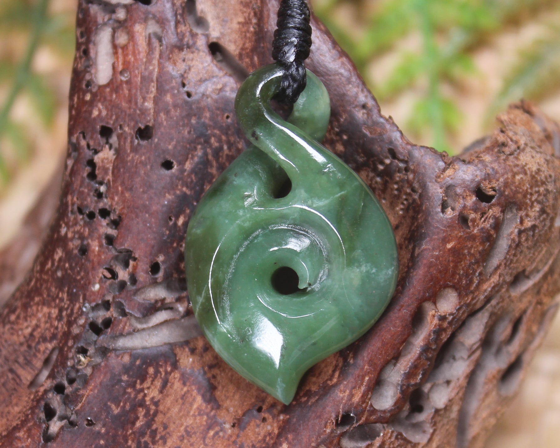 NZ Greenstone Small Koru Twist Pendant (BE774) Hapopo Pounamu ...