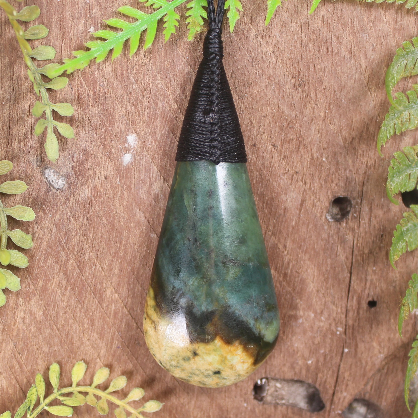 NZ Greenstone Medium Roimata Pendant (BN827) Flower Jade Pounamu ...