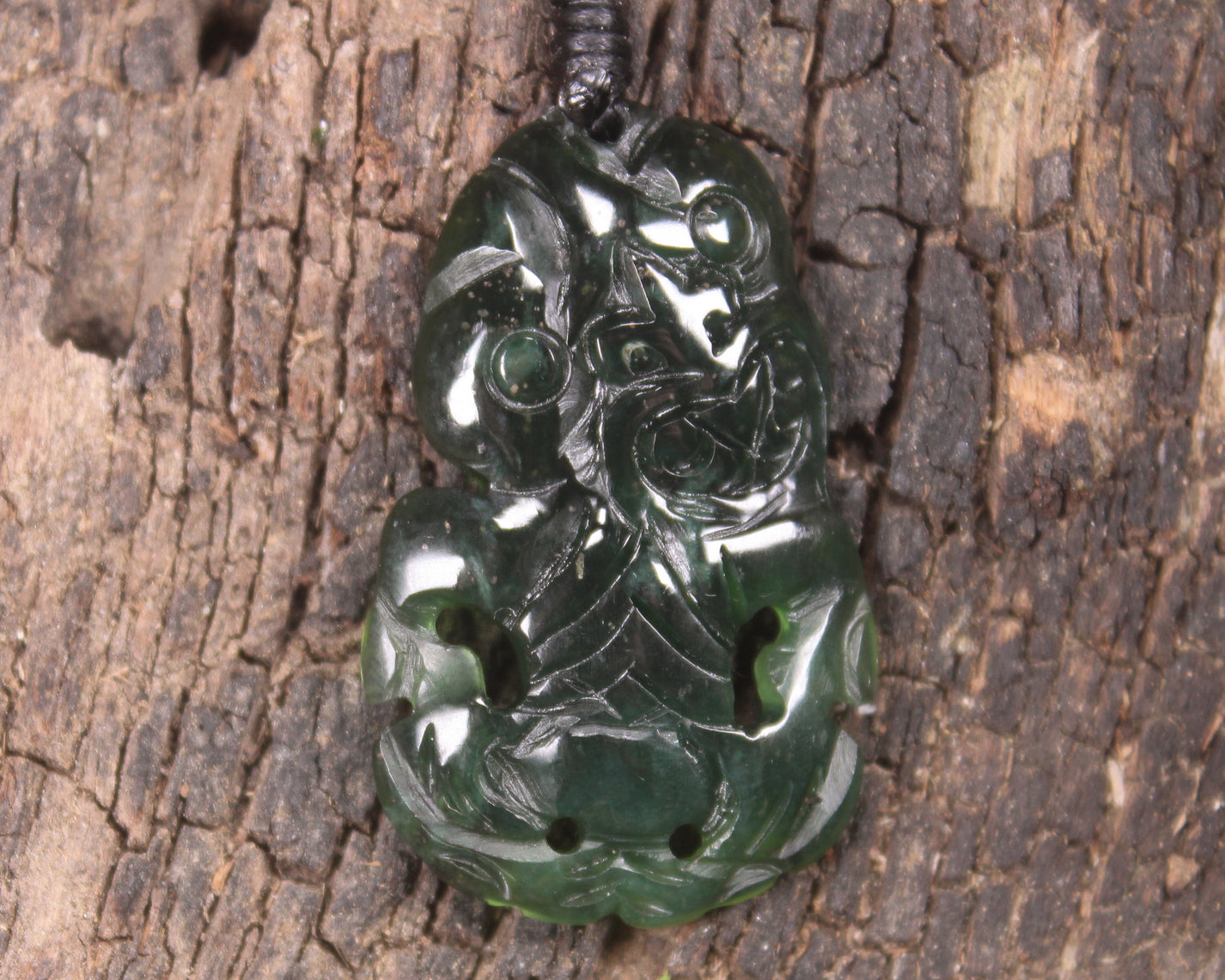NZ Greenstone Small Hei Tiki Pendant (BK863) Tangiwai Pounamu ...