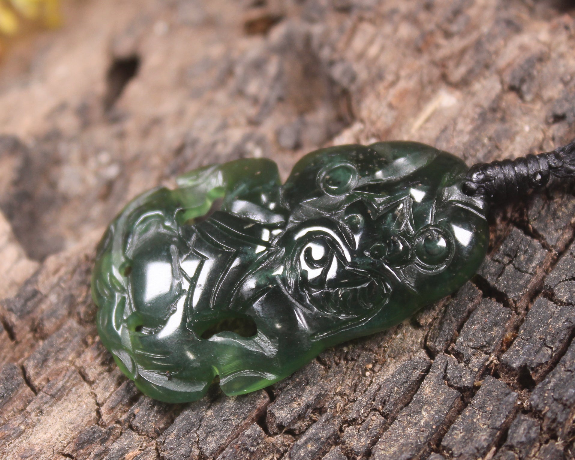 NZ Greenstone Small Hei Tiki Pendant (BK863) Tangiwai Pounamu ...