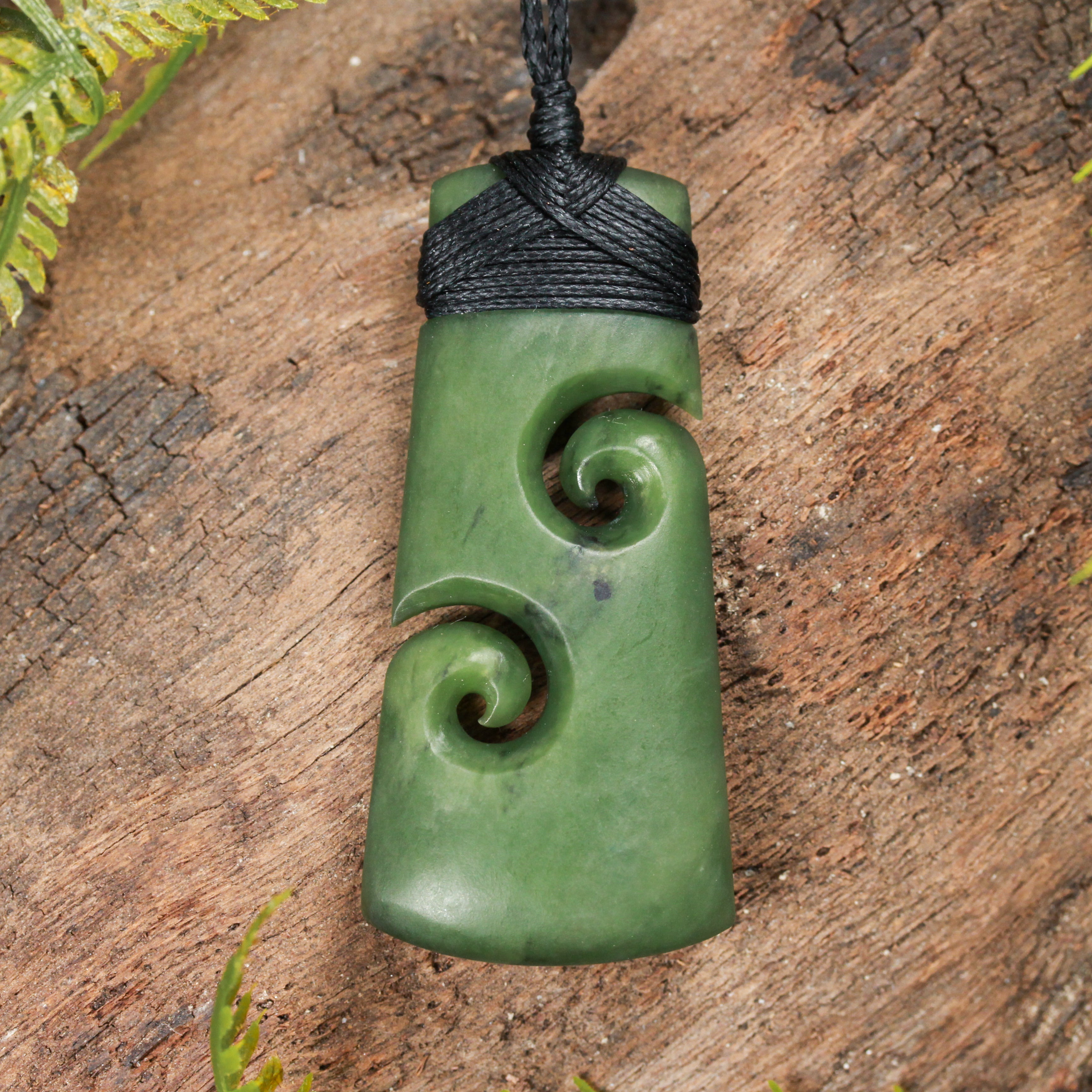 NZ Greenstone Medium Toki with Koru Pendant (BN198) Hapopo Pounamu ...