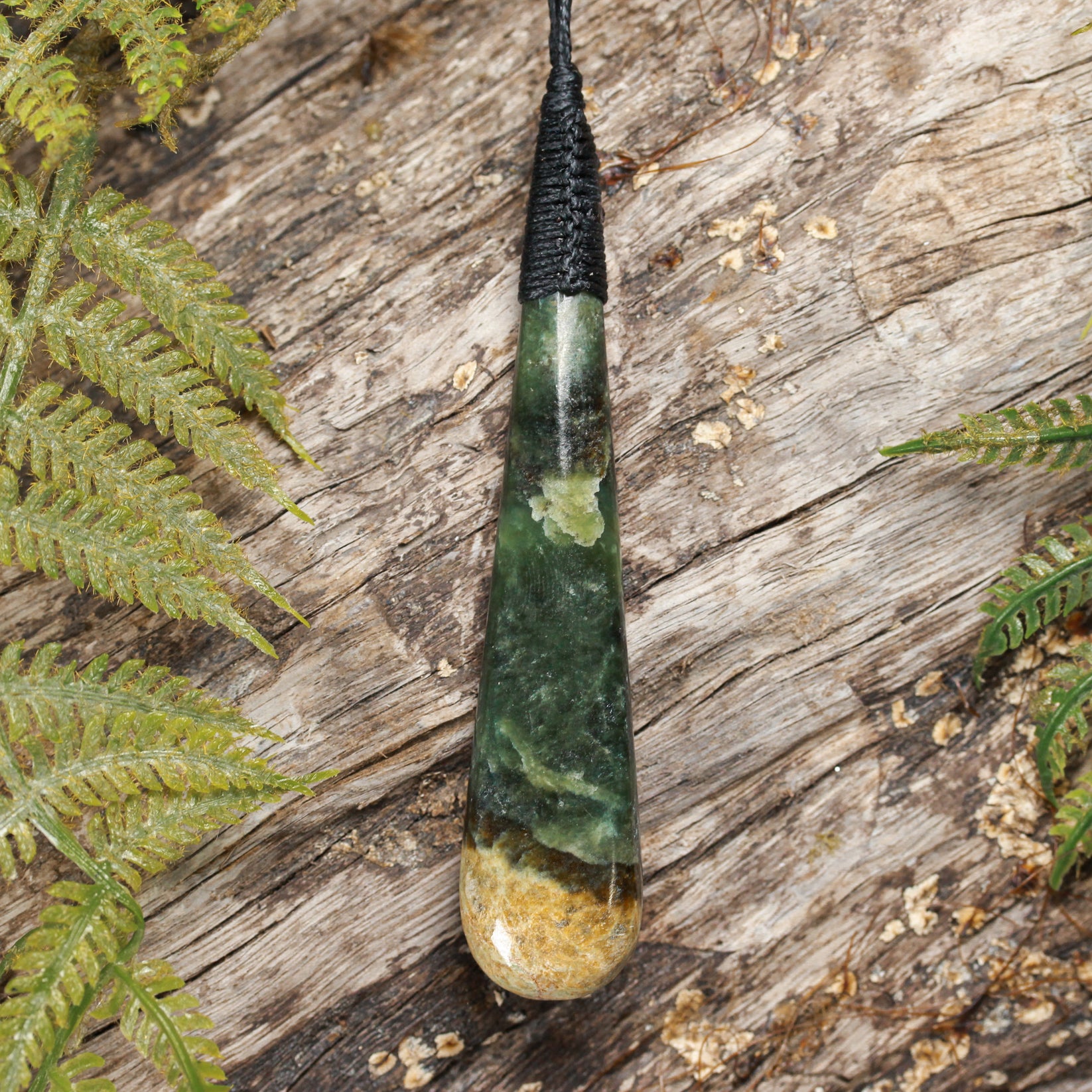 NZ Greenstone Large Roimata Pendant (BT393) Flower Jade Pounamu ...