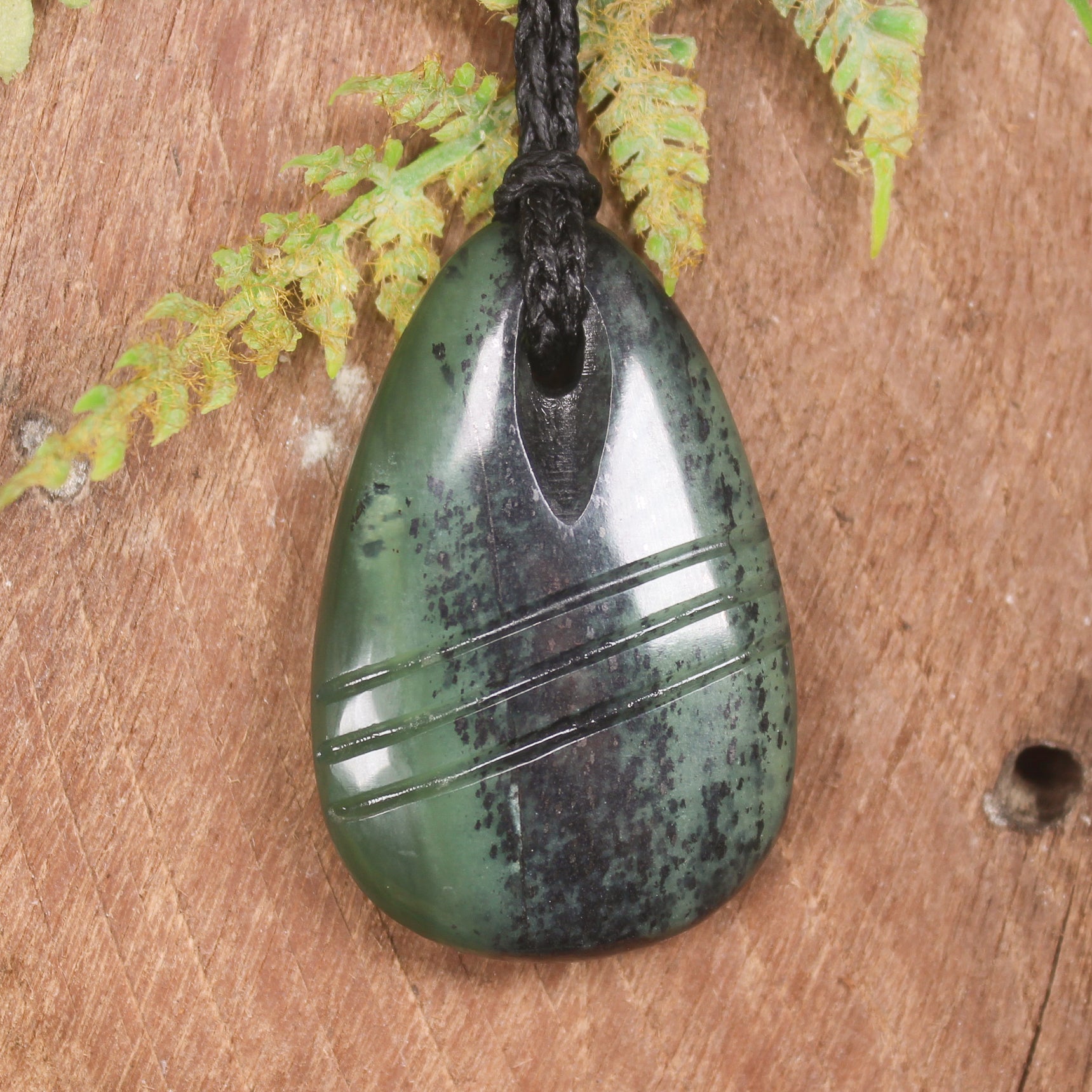NZ Greenstone Medium Roimata Pendant (BT348) Tangiwai Pounamu ...